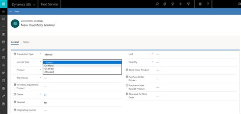 수동 재고 분개장 사용 dynamics 365 field service microsoft learn