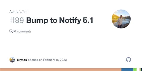 Bump To Notify 51 · Issue 89 · Achiefsfim · Github