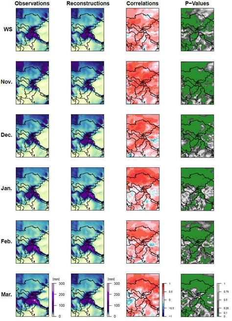 First And Second Column Spatial Distribution Of Observed And Wt Based Download Scientific