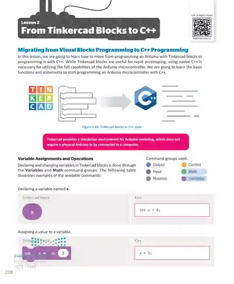 lesson from tinkercad blocks to c internet of things ثاني ثانوي