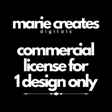 Commercial License For One Design Only Etsy