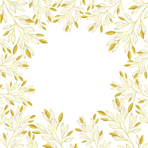 Borde De Marco De Hojas Doradas De Lujo Png Dibujos Hojas Hojas De
