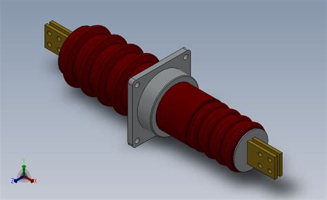 CWC 20KV3150A 4000A户外高压陶瓷穿墙套管 CWB 201500 SOLIDWORKS 2018 模型图纸下载 懒石网