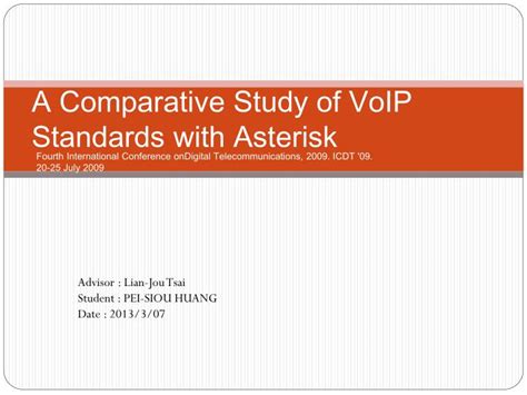 PPT A Comparative Study Of VoIP Standards With Asterisk PowerPoint Presentation ID