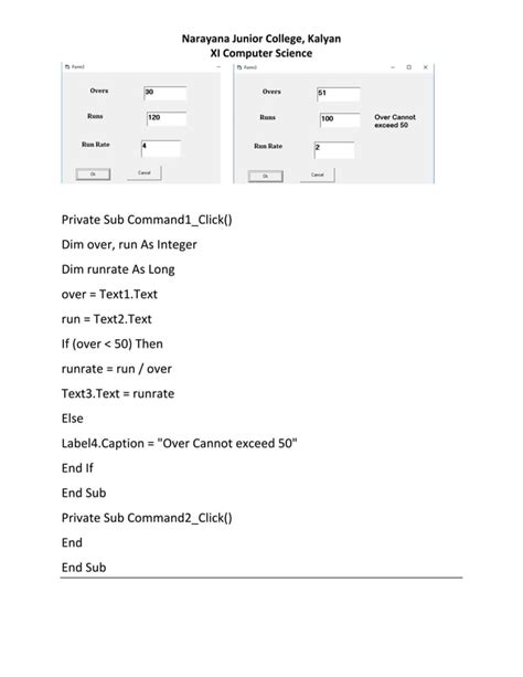 Visual Basic Source Codes For Class 11 Hsc Paper 1 Practicals Pdf Computing Technology