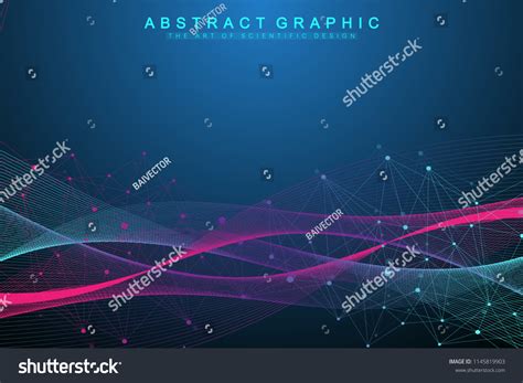 Technology Abstract Background Connected Line Dots Stock Vector