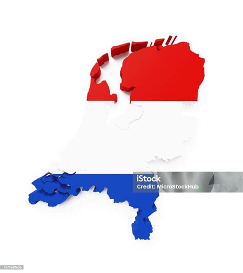 흰색 배경에 네덜란드 국기로 질감 된 네덜란드의 국제 국경 0명에 대한 스톡 사진 및 기타 이미지 0명 3차원 형태 개념 Istock