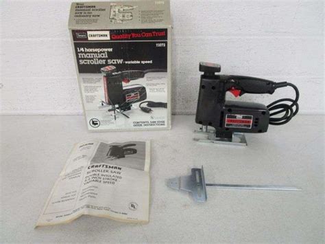 Craftsman Variable Speed Scroller Saw Wextra Blades Manual And Box Oberman Auctions