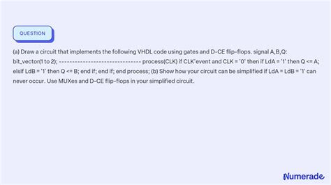 ⏩solveda Draw A Circuit That Implements The Following Vhdl Code