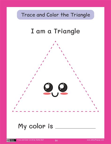 Trace And Color The Triangle Worksheet Free Printable Puzzle Games