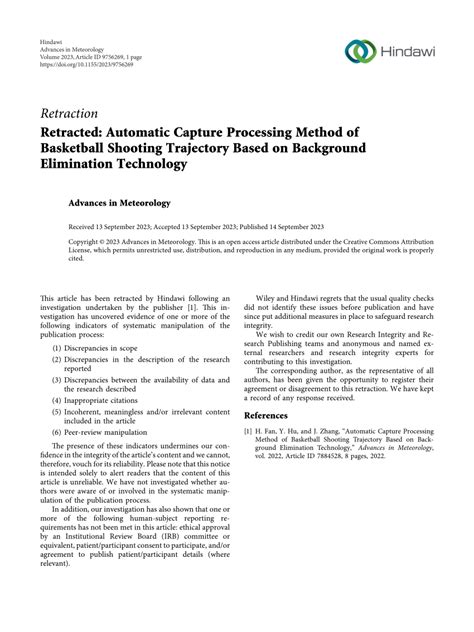 Pdf Retracted Automatic Capture Processing Method Of Basketball