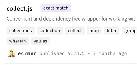 No Matching Version Found For Collectjs4286 · Issue 3014
