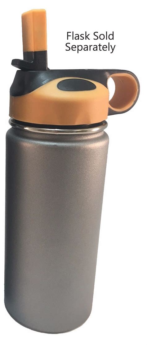 Hydro Flask Straw Lid By DSS Wide Mouth Orange Black For Hydroflask Canteens Bottles