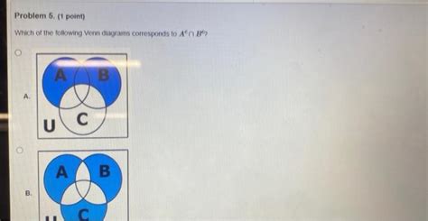 solved which of the following venn diagrams corresponds to