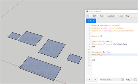 How To Make Multiple Selected Face Into Their Own Group Ruby Api Sketchup Community