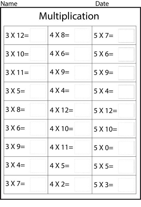 3 Times Table Worksheet Printable Math Worksheets