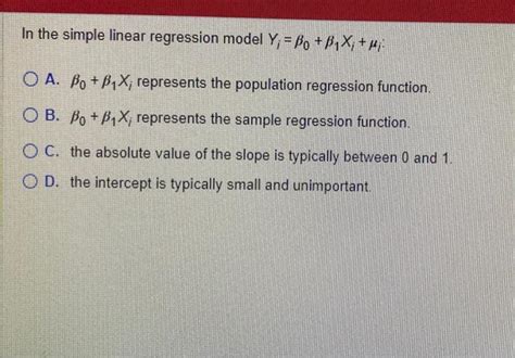 Solved In The Simple Linear Regression Model Y₁ Bo B₁x₁