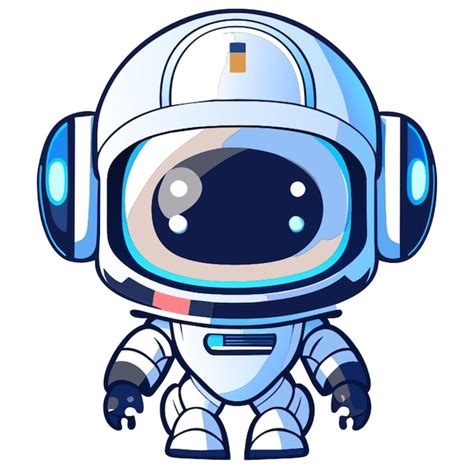 Premium Vector Space Robot Cute Cartoon Vector White Background