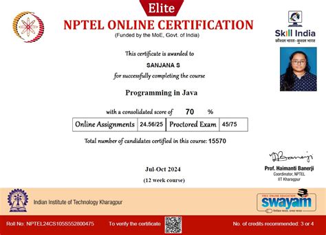 Sanjana S On Linkedin Programminginjava Nptel Keeplearning Javaprogramming Careerdevelopment