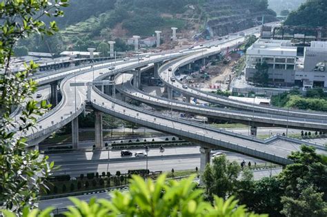 Premium Photo High Angle View Of Elevated Road In City