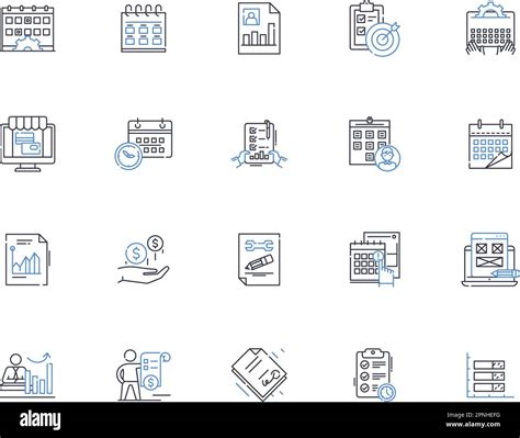 Appointment Meeting Line Icons Collection Schedule Agenda Conference Arrangement Briefing