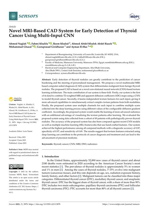 pdf novel mri based cad system for early detection of thyroid cancer