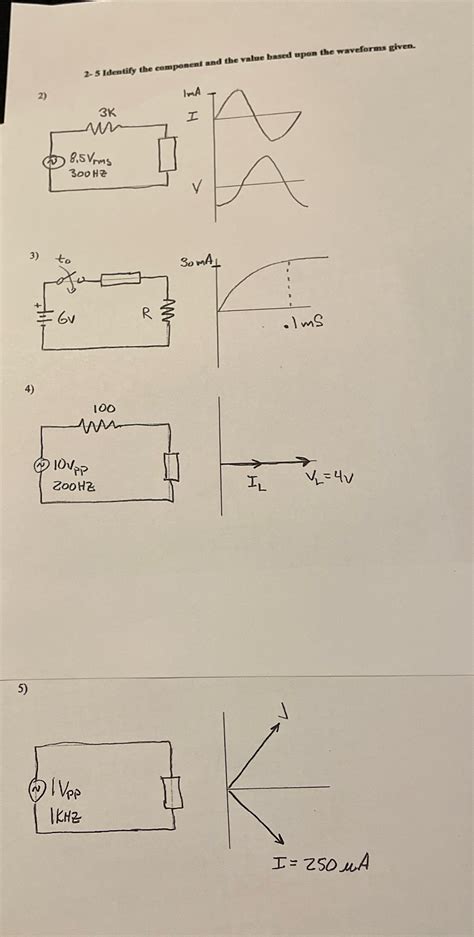 Solved 2 5 Identify The Component And The Value Based Upon The Waveforms Course Hero