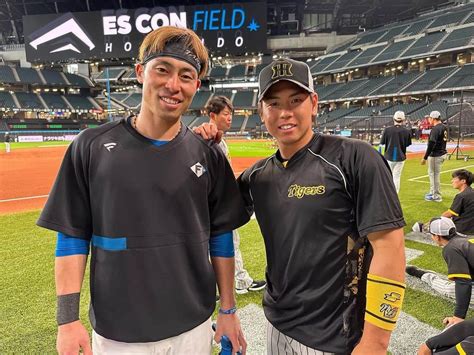 阪神タイガースさんのインスタグラム写真 阪神タイガースinstagram「梅野隆太郎 選手と北海道日本ハムファイターズの江越大賀