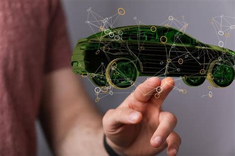 Premium Photo Electric Car Icon From Lines Triangles And Particle Style