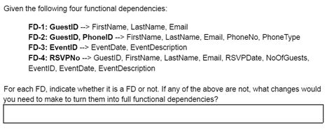 Solved Given The Following Four Functional Dependencies
