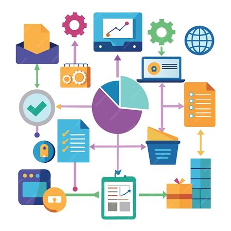 Premium Vector Business Process Workflow Diagram Or Model Design