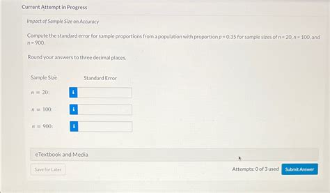 Solved Current Attempt In Progressimpact Of Sample Size On