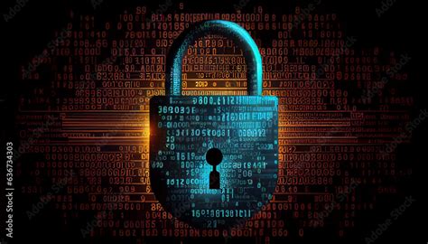 Abstract Cybersecurity Binary Code Big Data Technology Background