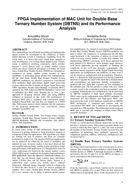 Pdf Fpga Implementation Of Mac Unit For Double Base Ternary Number System Dbtns And Its