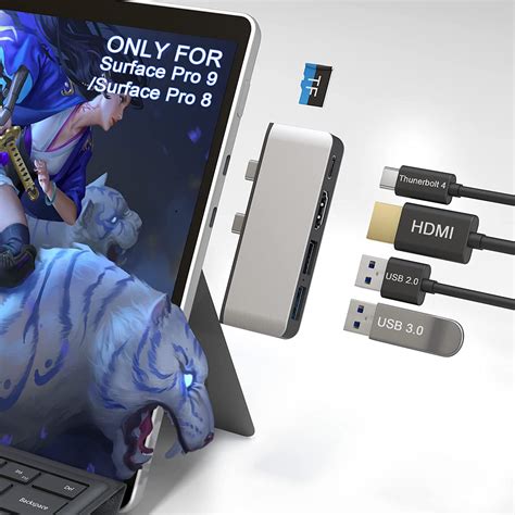 Surface Pro Adapter Surface Pro Docking Station With K Hdmi Usb C Thunderbolt Display