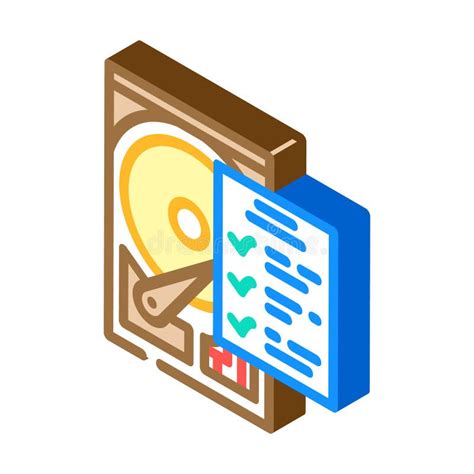 Hard Drive Check Repair Computer Isometric Icon Vector Illustration Stock Vector Illustration