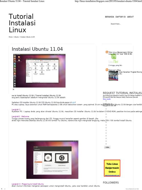 instalasi ubuntu 11 04 tutorial instalasi linux pdf