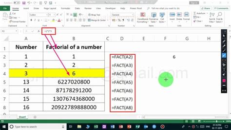 Fact Function Example In Excel Excel A Z