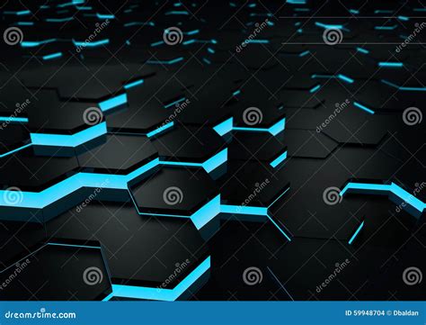 Futuristic Black Reflective Surface Abstract 3d Render Stock