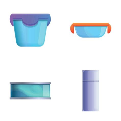 Food Container Icons Set Cartoon Vector Various Product Storage Container 36479612 Vector Art