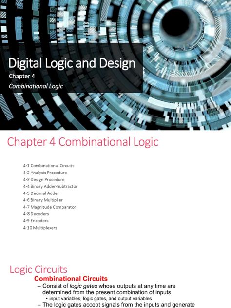 Chapter 4 Combinational Logic Pdf Electrical Engineering Computing