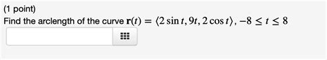 Solved Point Find The Arclength Of The Curve Chegg