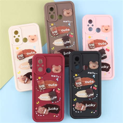 خرید قاب سولید کیس عروسکی پاستیلی محافظ لنزدار Xiaomi Redmi 12c تکنوسان