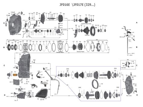 Transmission repair manuals JF016E RE0F10D CVT8 - Rebuild instructions