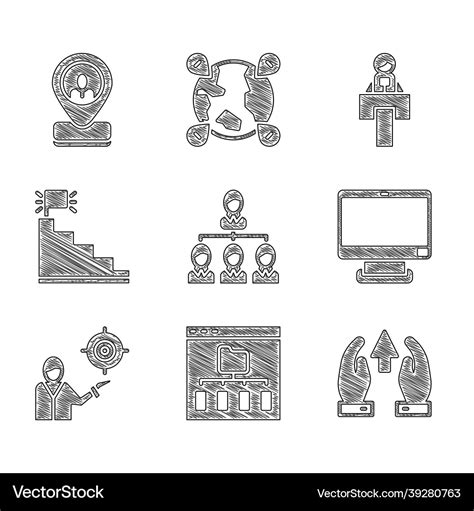 Set Hierarchy Organogram Chart Browser Files Vector Image