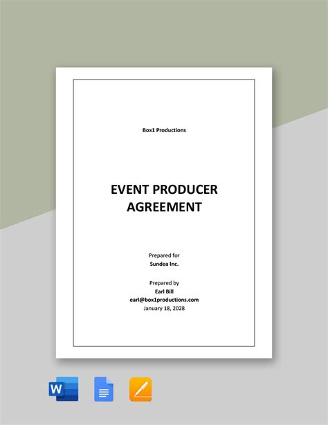 Free Event Agreement Templates Editable And Printable
