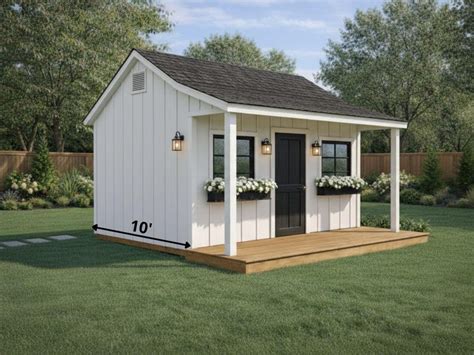 10x12 Garden Shed Plans With Porch Pdf Diy Colonial Garden Shed