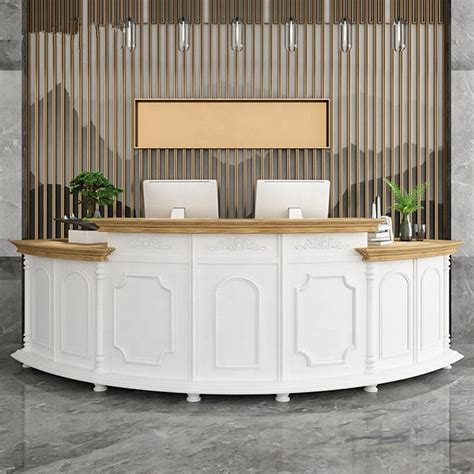 Antique Reception Desk With Elegant White Finish Vintage Style Desk