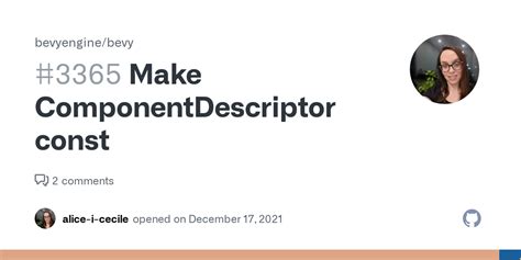 Make ComponentDescriptor Const Issue 3365 Bevyengine Bevy GitHub