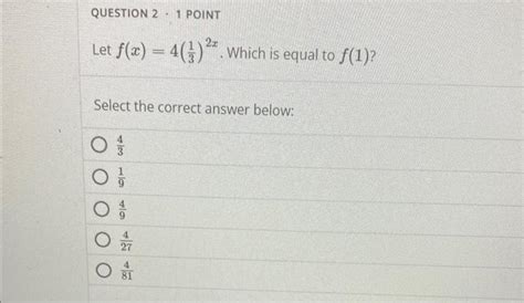 Solved Which Of The Following Are Exponential Functions